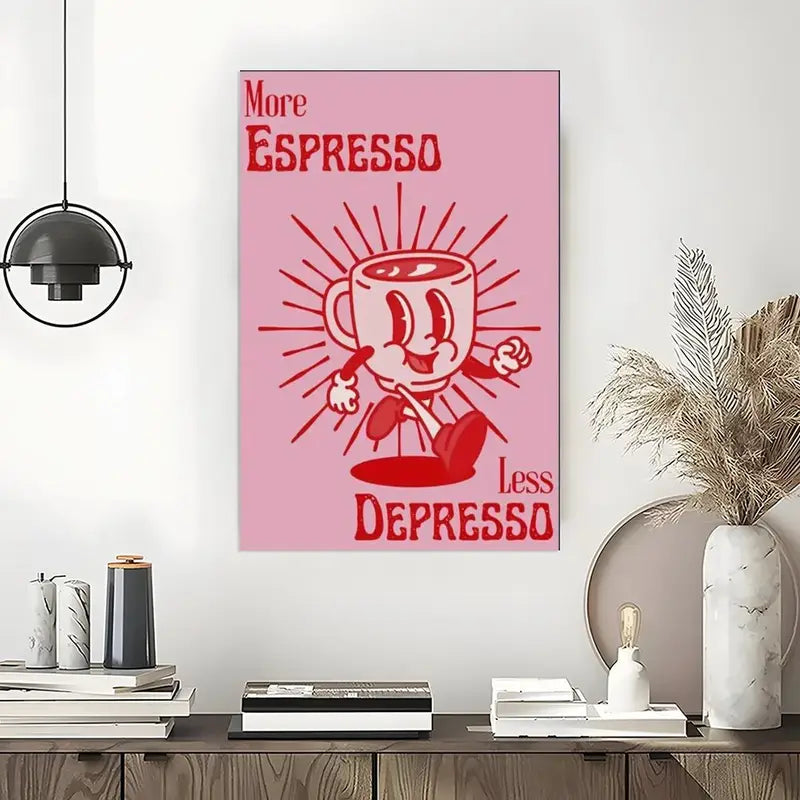 More espresso less depresso Canvas Poster 12x18 – Jade Pottery