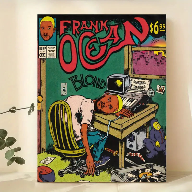 Frank Ocean Comic Book Style Canvas Poster 12x16 – Jade Pottery