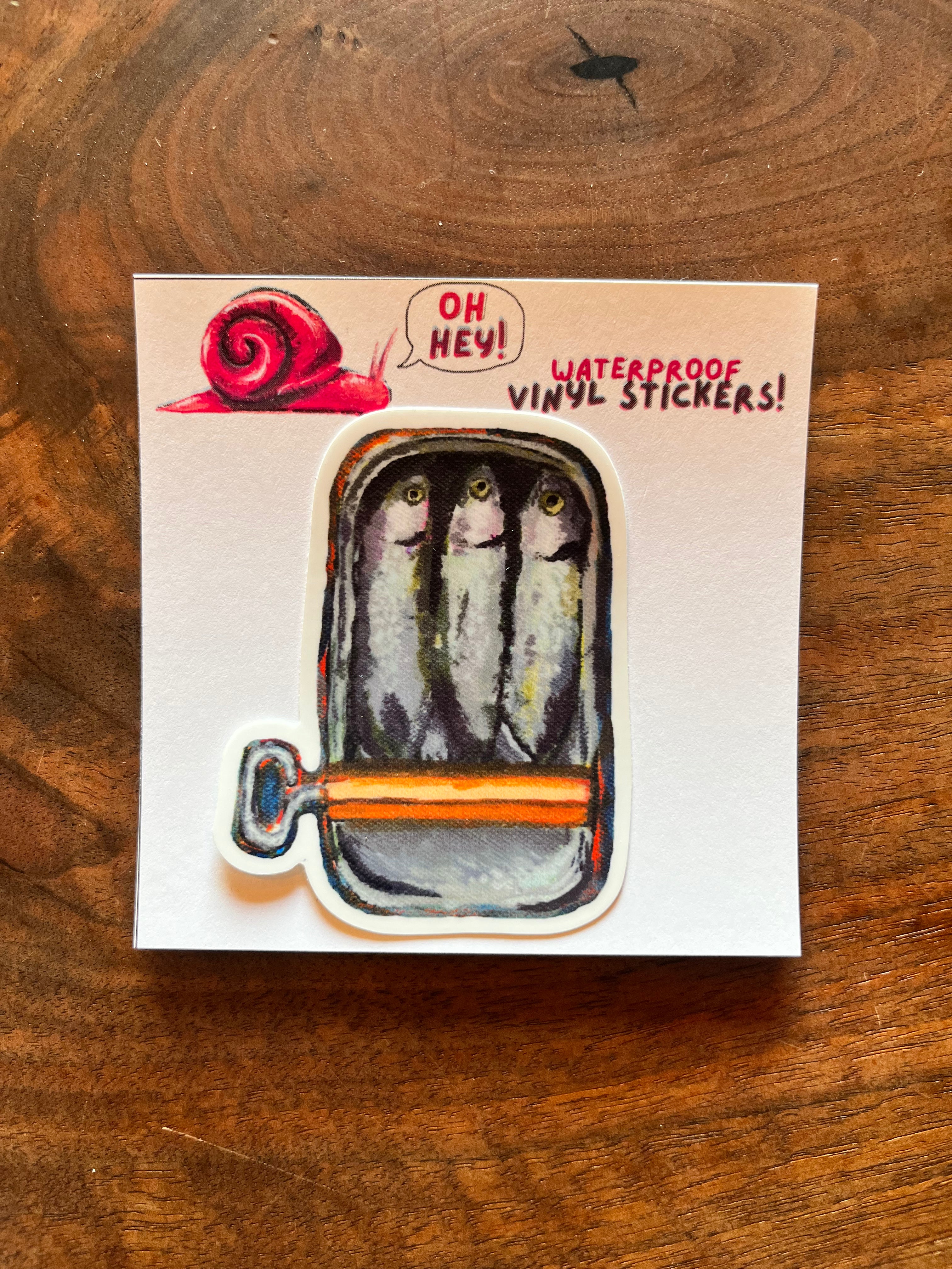 Sardine can waterproof vinyl sticker oh hey – Jade Pottery