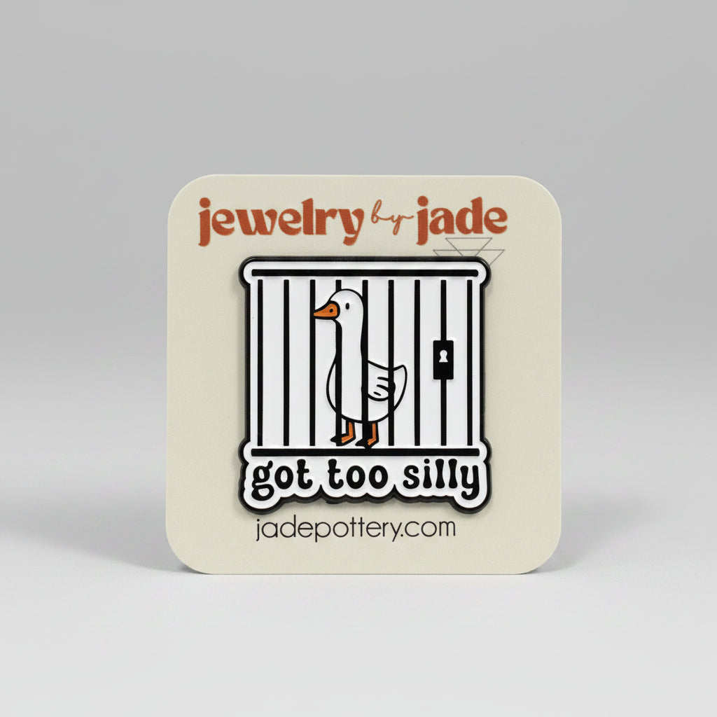 got too silly goose in jail funny enamel pin FREE SHIPPING OVER $45 ...